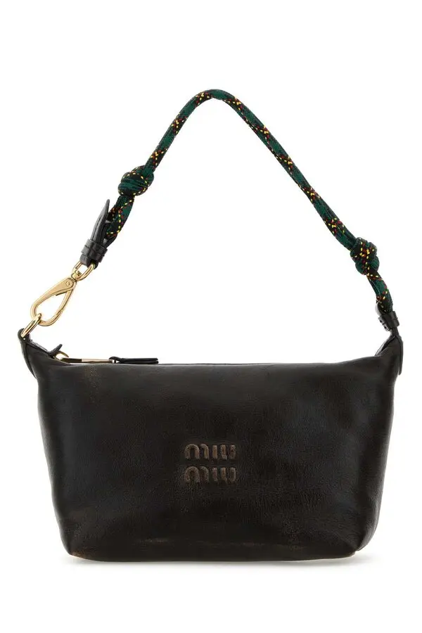 Miu Miu Dark Nappa Leather Shoulder Bag
