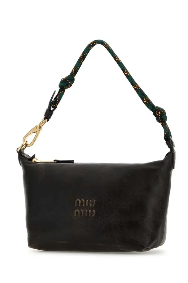 Miu Miu Dark Nappa Leather Shoulder Bag