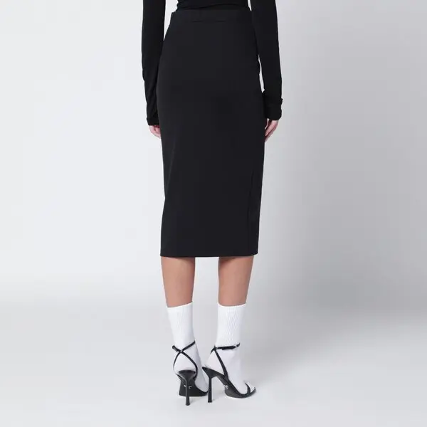 Off-White Nylon Blend Pencil Skirt With Logo Detail