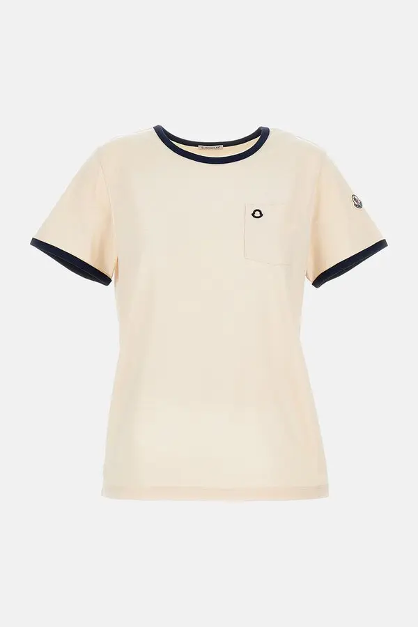Moncler Embroidered Logo Cotton Jersey T-shirt - Multicolor