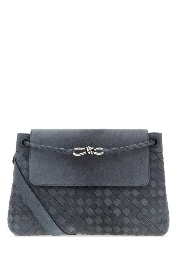 Bottega Veneta Suede Andiamo Messenger Shopping Bag - Blue