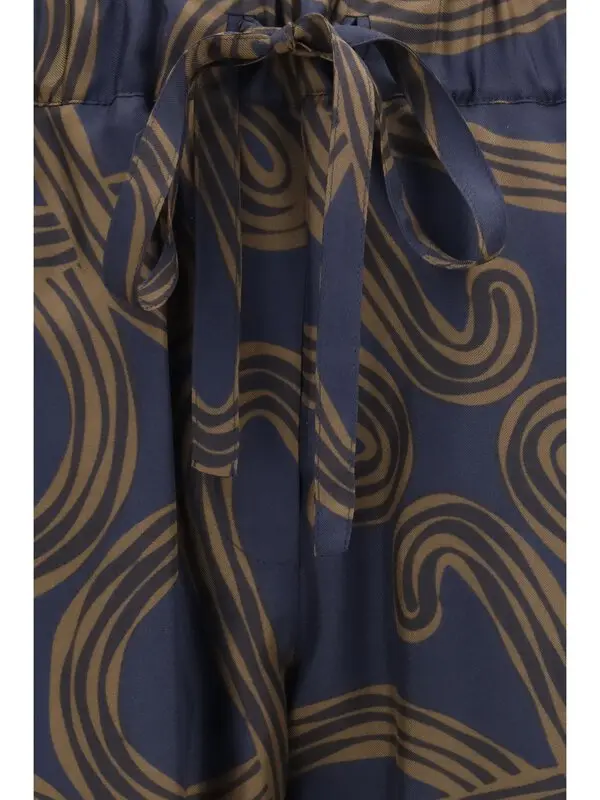 Loewe Lightweight Printed Silk Twill Wide Leg Pants