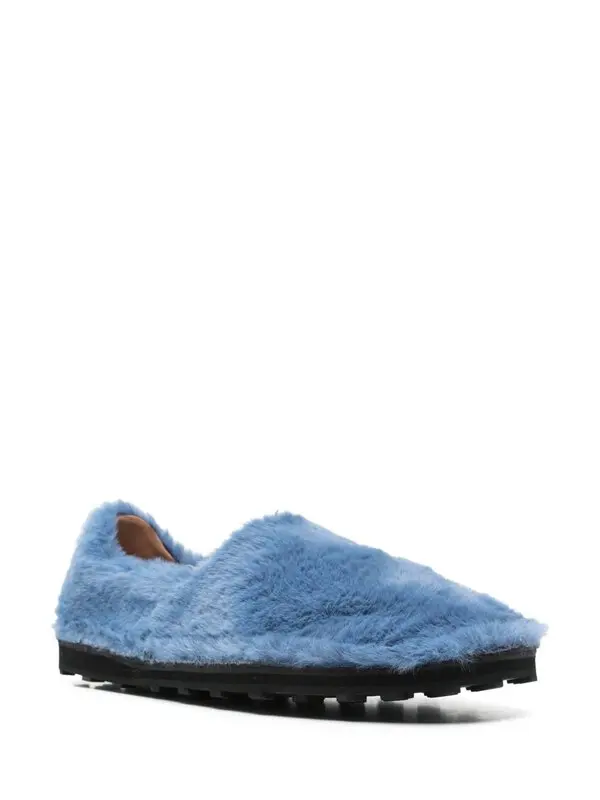 Marni Faux Fur Slip-on Loafers