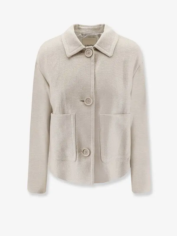 Max Mara Distressed Linen And Cotton Jacket