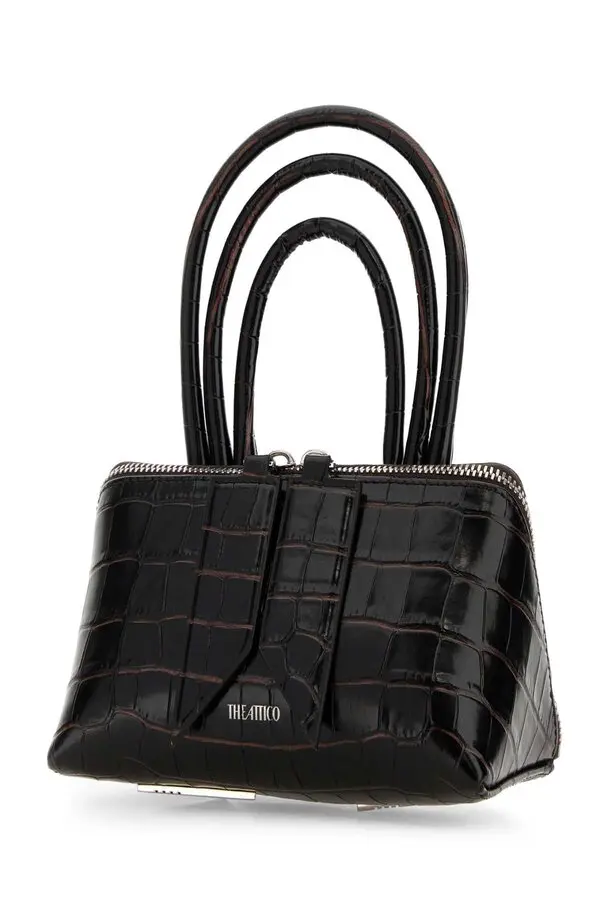 Attico Dark Leather Mini Friday Bag - Brown
