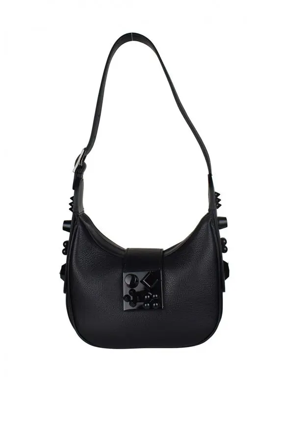 CHRISTIAN LOUBOUTIN Carasky Studded Shoulder Bag - Black
