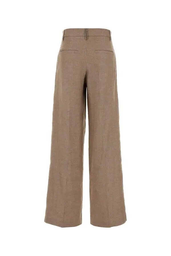 Brunello Cucinelli Wide-leg Linen Blend Pants