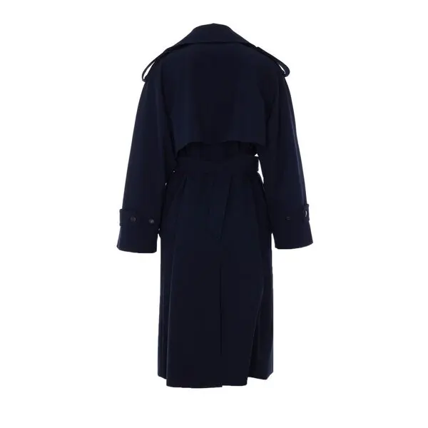 Max Mara Certo Wool Gabardine Trench Coat - Blue