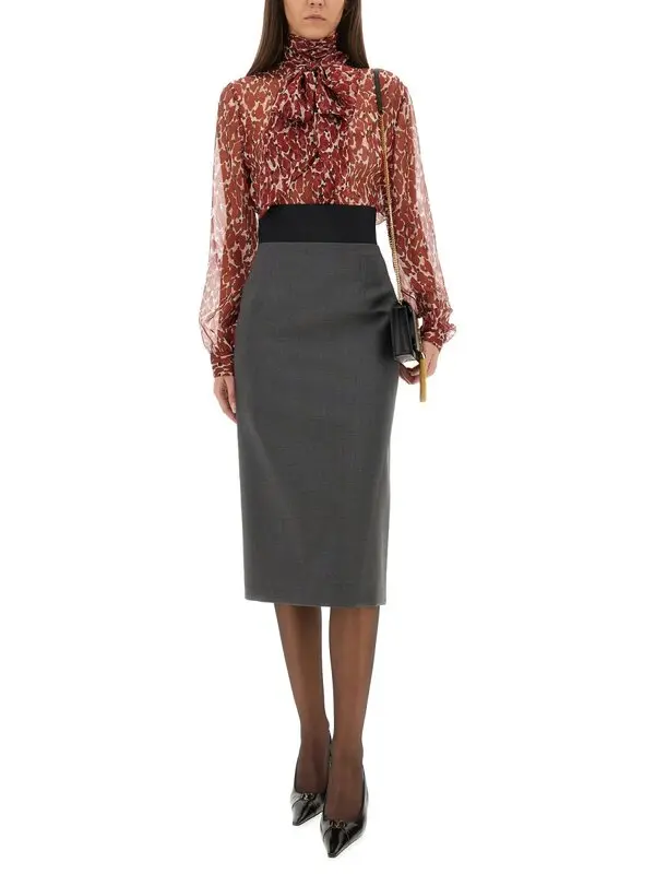 Saint Laurent Printed Silk Shirt - Red