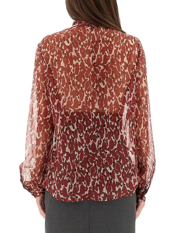 Saint Laurent Printed Silk Shirt - Red