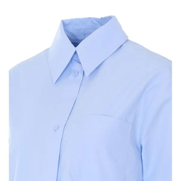 Sportmax Light Cotton Blend Pleated Shirt - Blue