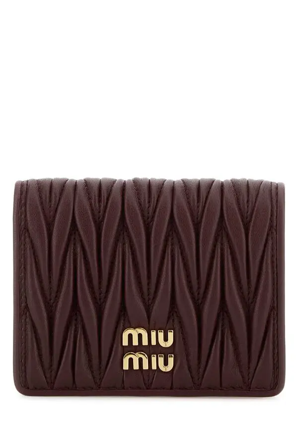 Miu Miu Burgundy Leather Wallet - Red