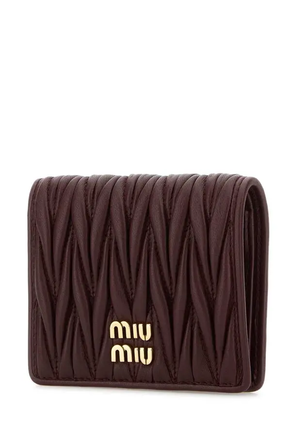 Miu Miu Burgundy Leather Wallet - Red