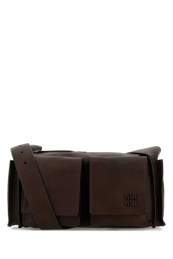 Miu Miu Dark Nappa Leather Crossbody Bag