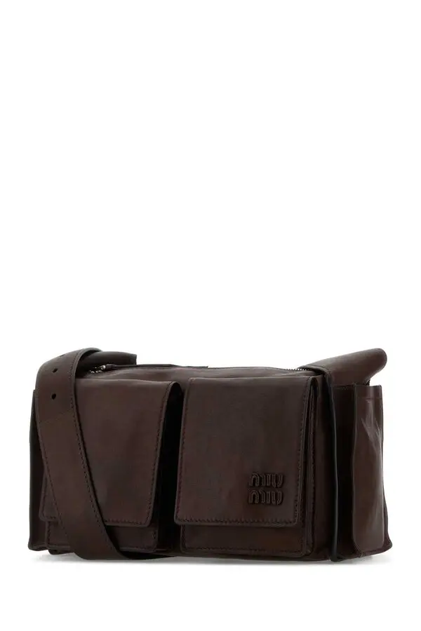 Miu Miu Dark Nappa Leather Crossbody Bag