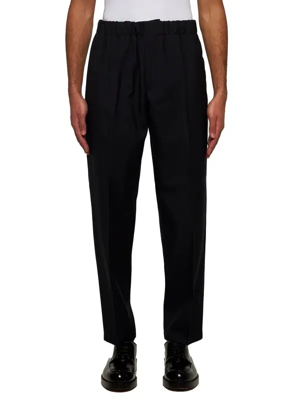 JIL SANDER Blue Gabardine Tapered Trousers - Multicolor