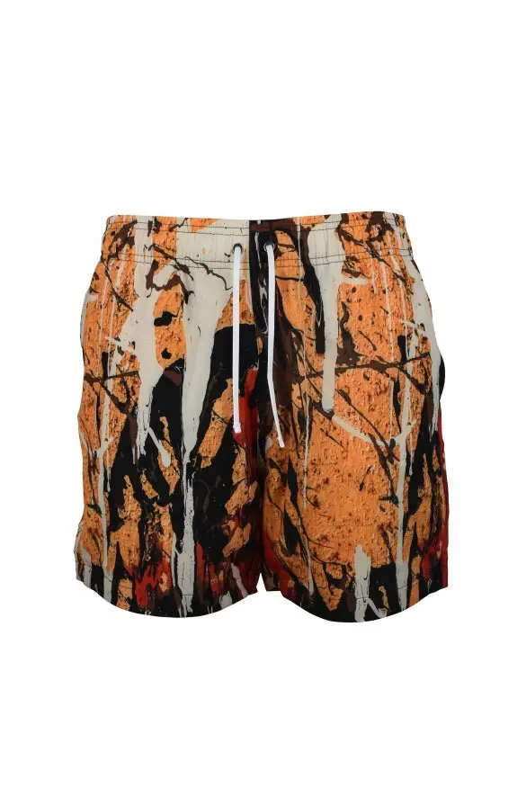 Amiri Printed Logo Swim Shorts - Yellow