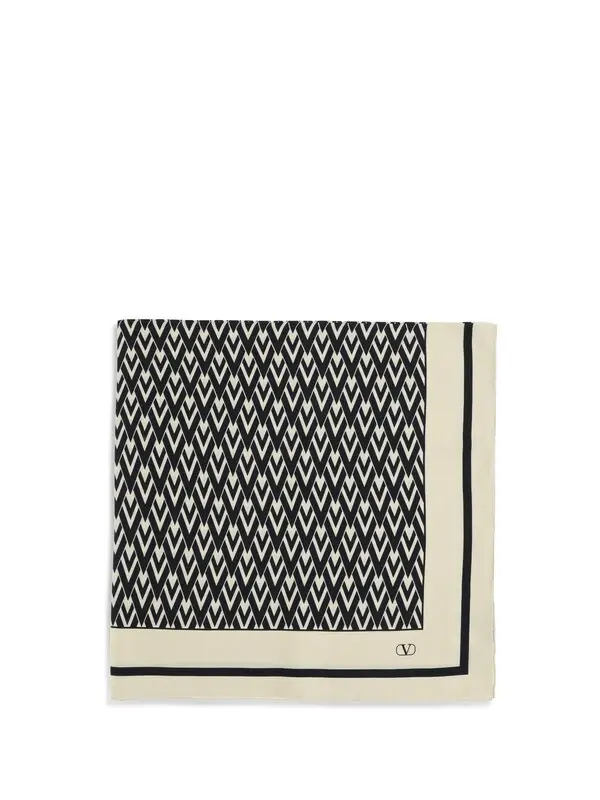 Valentino Garavani Silk Foulard With All-over Monogram Print - Multicolor
