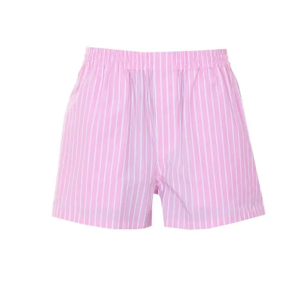 Balenciaga Striped Cotton Boxer Shorts - Pink