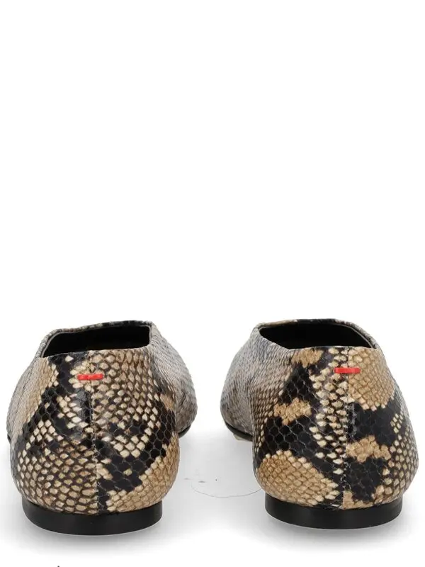 AeydĒ Ballerina Betty Snake Print Calf Leather Flats - Multicolor