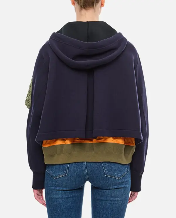 Sacai Sponge Sweat X Nylon Twill Hoodie