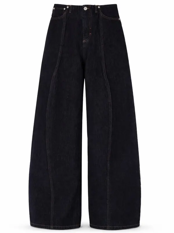 Sportmax Wide Leg Low Waist Jeans - Blue