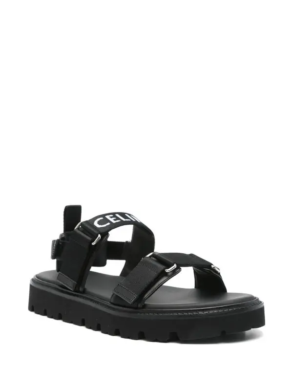 Celine Billie Platform Sandals With Buckle Fastening And Pull-tab - Multicolor