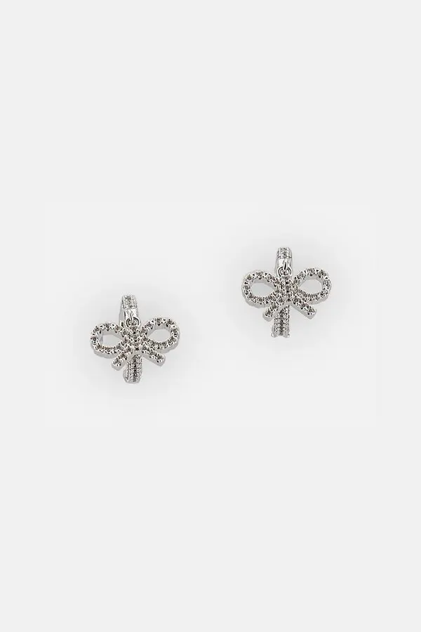 SELF-PORTRAIT Crystal Bow Hoop Earrings - Multicolor