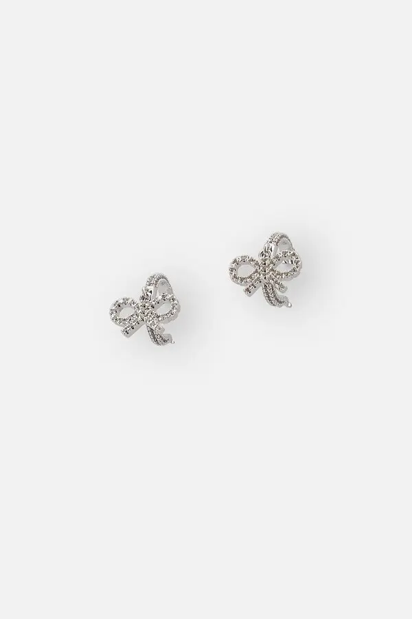SELF-PORTRAIT Crystal Bow Hoop Earrings
