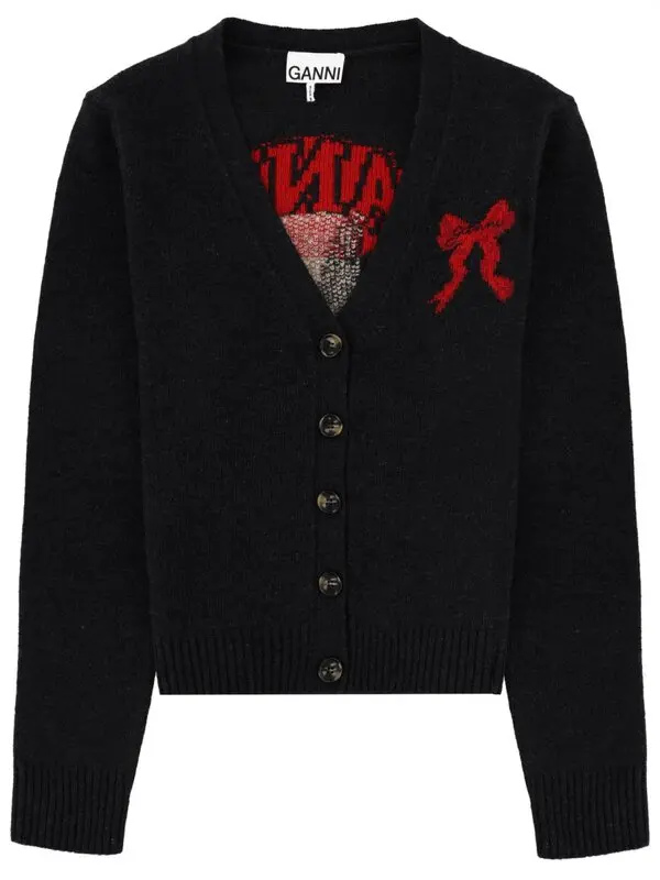 GANNI Cardigan With Graphics - Multicolor