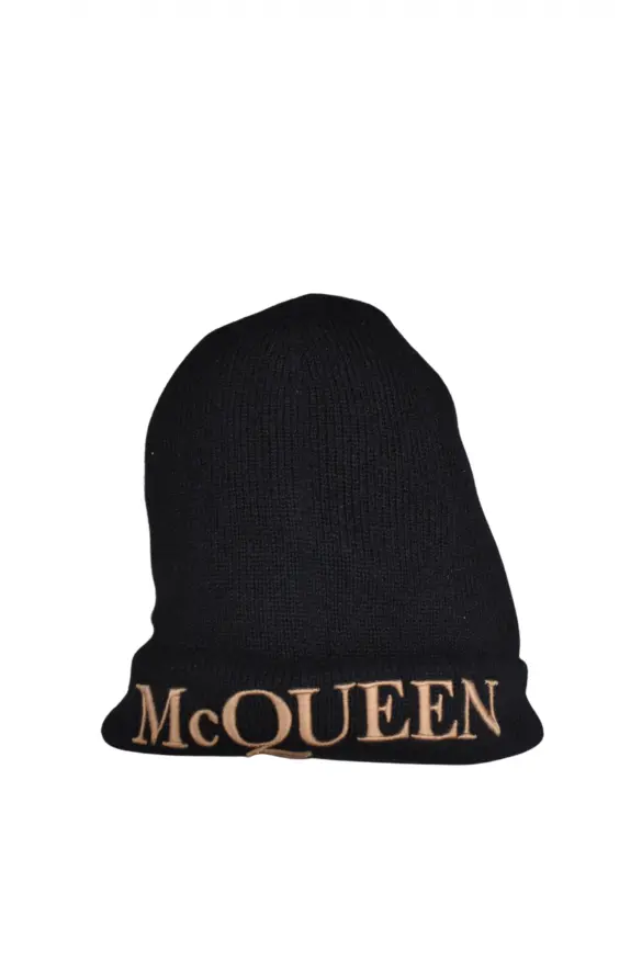 Alexander McQueen Ribbed Cashmere Beanie - Black