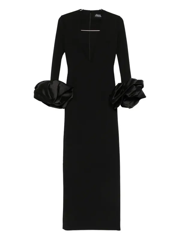 Solace London Valerie Maxi Dress With Ruffled Cuffs - Multicolor