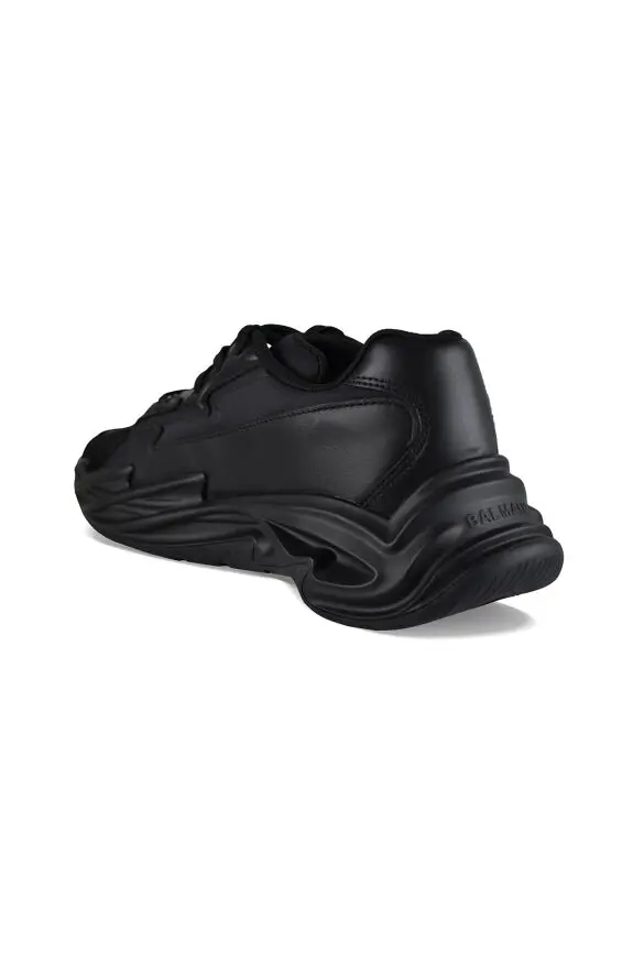 Balmain Run-row Leather And Suede Sneakers