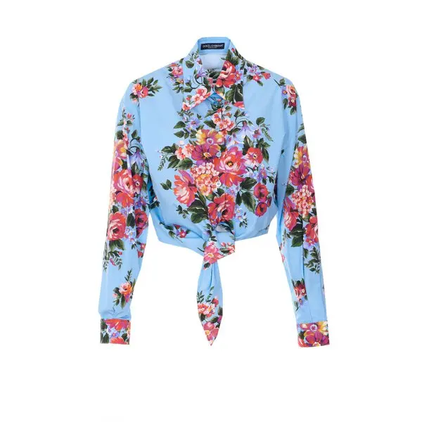 Dolce & Gabbana Floral Print Long-sleeve Shirt - Blue