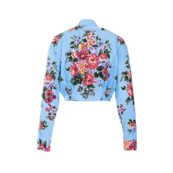Dolce & Gabbana Floral Print Long-sleeve Shirt - Blue
