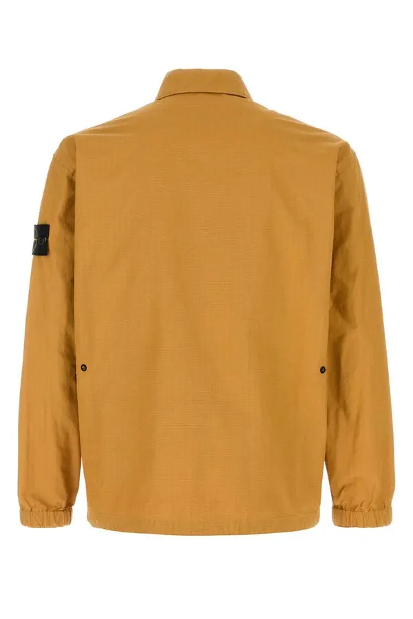 Stone Island Cotton Jacket With Polyurethane Coating - Yellow