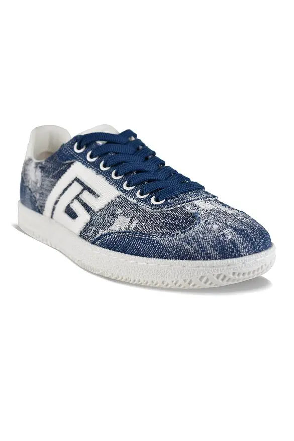Balmain Denim Sneakers - Blue