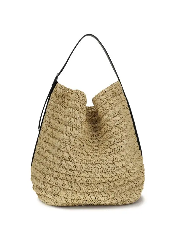 TOTEME Paper Raffia Tote Shoulder Bag - Cream