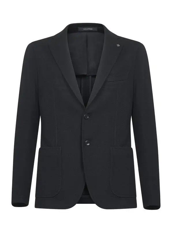 Tagliatore Black Jersey Montecarlo Single-breasted Blazer
