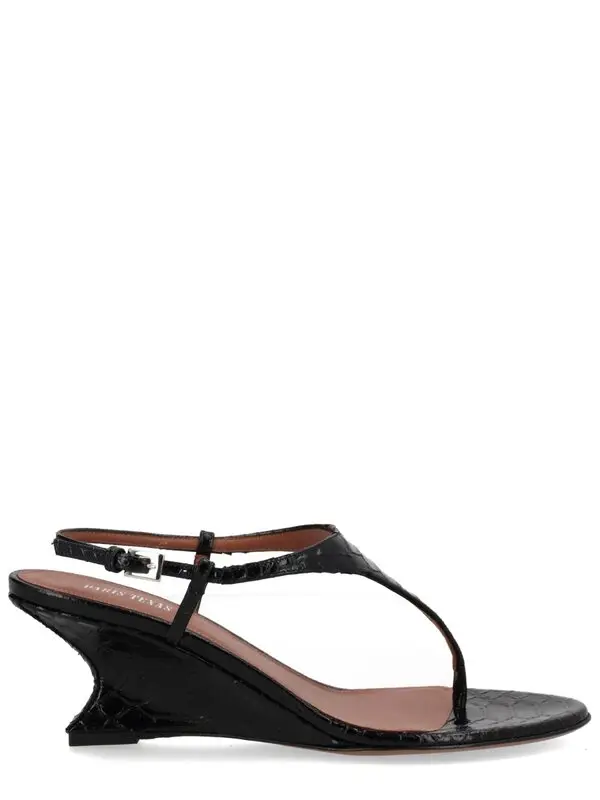 Paris Texas Nina Wedge Sandals - Black