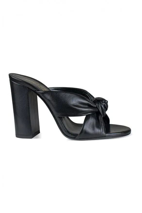 Saint Laurent Leather Loulou Mules - Black