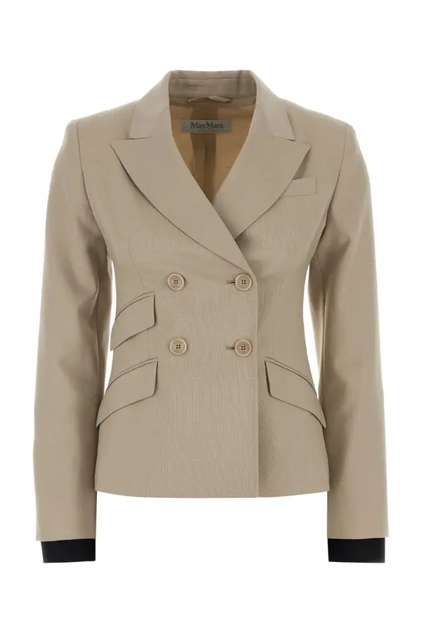 Max Mara Sand Wool Blend Placido Blazer - Brown