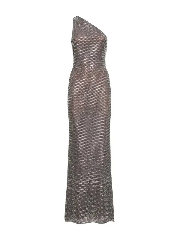 SELF-PORTRAIT One-shoulder Embellished Maxi Dress - Multicolor