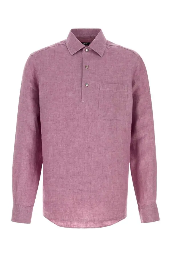 Zegna Tyrian Linen Shirt - Purple
