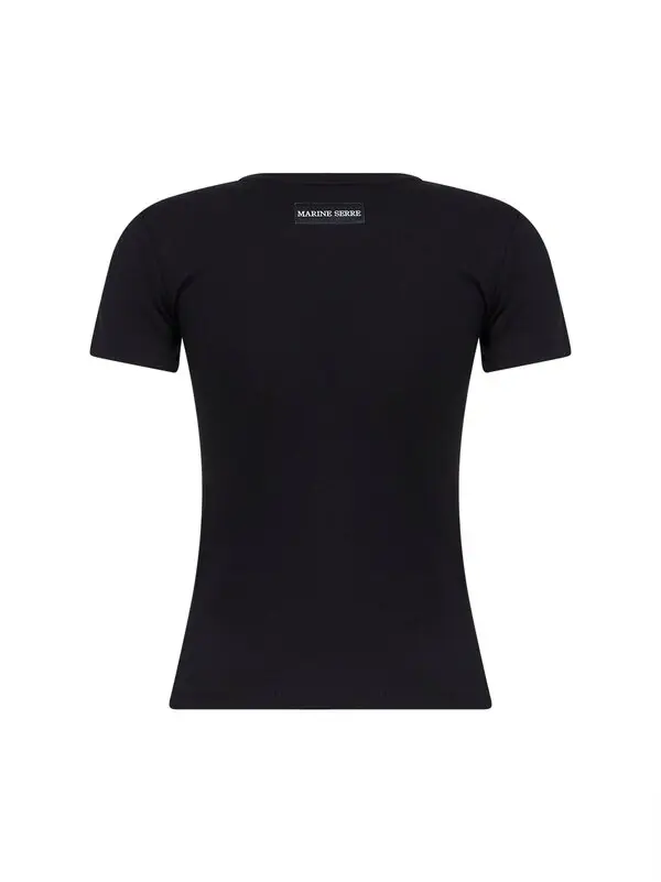MARINE SERRE Ribbed Jersey Moon Logo T-shirt