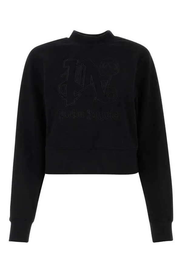 Palm Angels Cotton Sweatshirt - Black