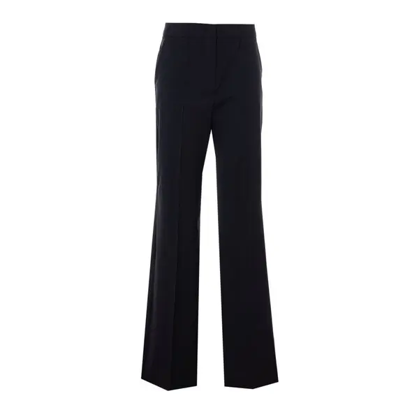 Sportmax Flare Virgin Wool Trousers - Black