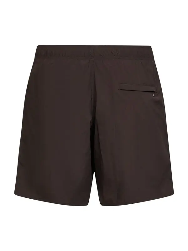 JIL SANDER Brown Stretch Nylon Logo Swim Shorts - Multicolor