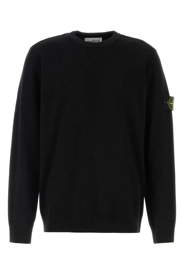Stone Island Wool Crew Neck Sweater - Black