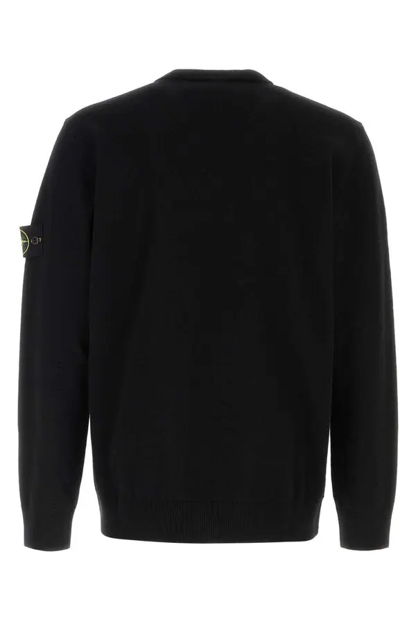 Stone Island Wool Crew Neck Sweater - Black